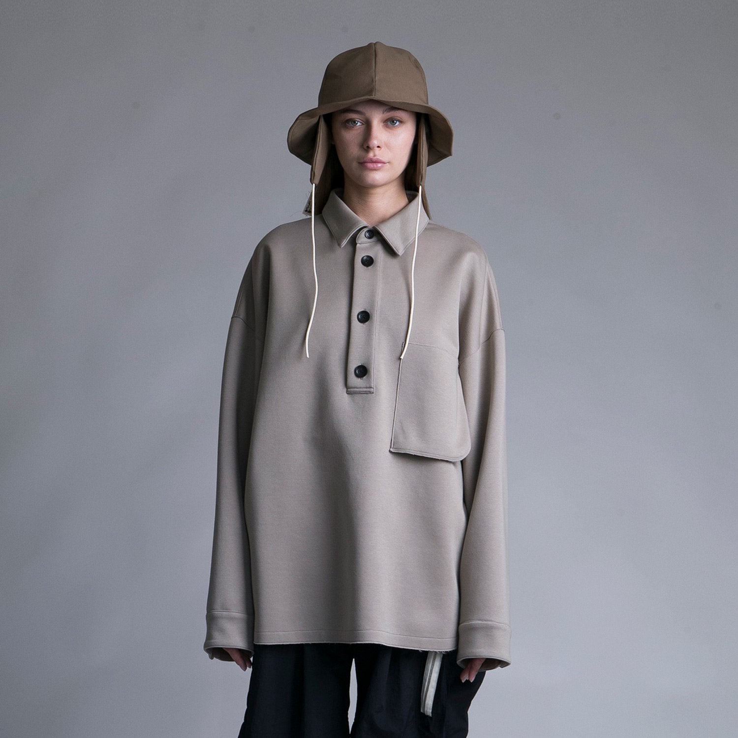 MY BEAUTIFUL LANDLET WM05-PL231051 DOUBLE KNIT BIG POLO SHIRTS – hideandseekStore