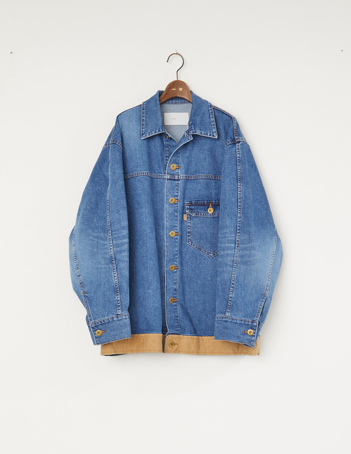 I'M HERE: FD012 PAPER PATCH: DENIM JACKET "NOW" – hideandseekStore