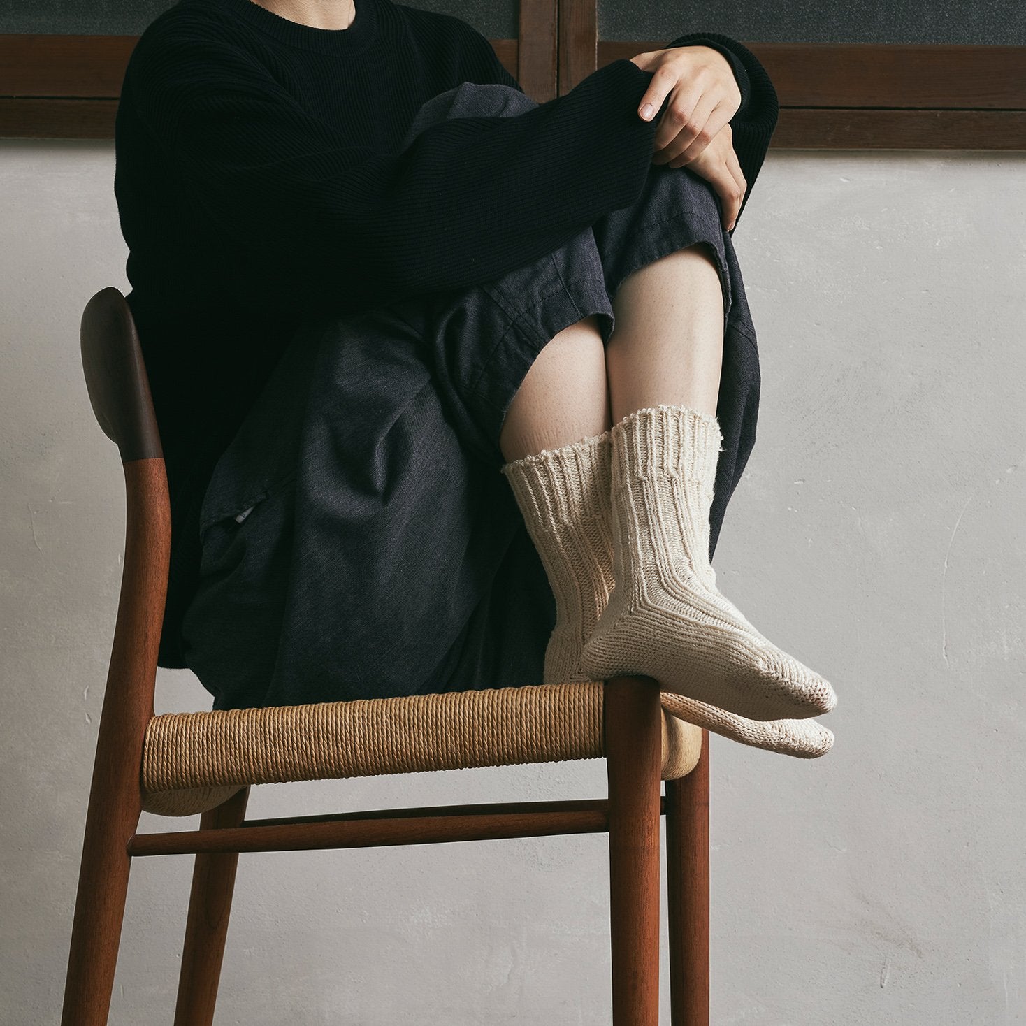 YAHAE 7-5002 ORGANIC COTTON ROW GAUGE SOCKS – hideandseekStore